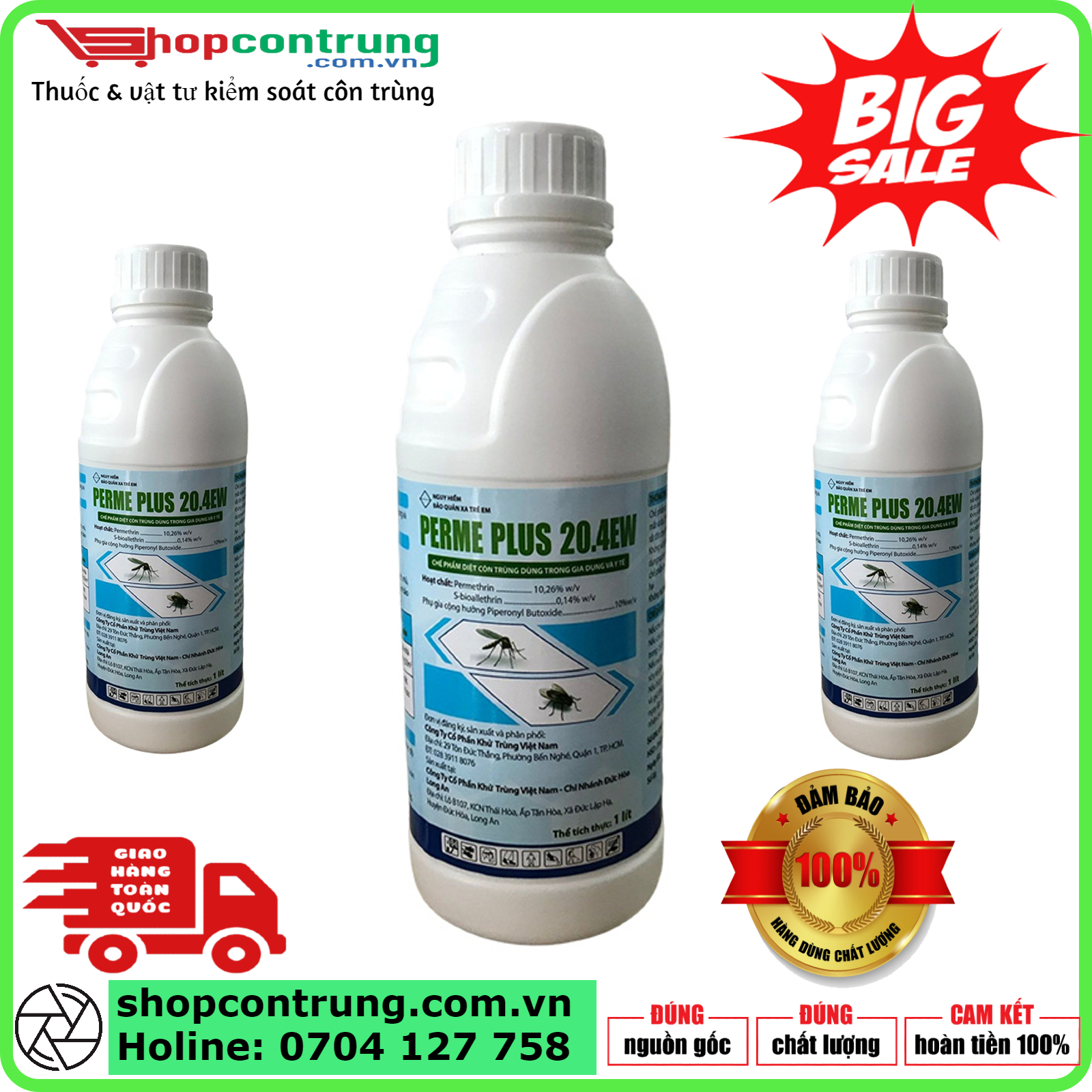 Thuốc diệt ruồi muỗi Perme Plus 20.4EW - Thuốc tốt - giá rẻ-hiệu quả cao