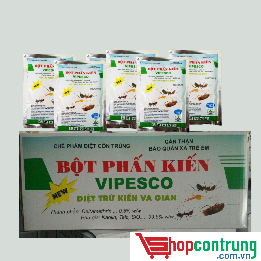 Bột Phấn Diệt Kiến Vipesco 50gr | An Toàn, Tiện Dụng Cho Gia Đình