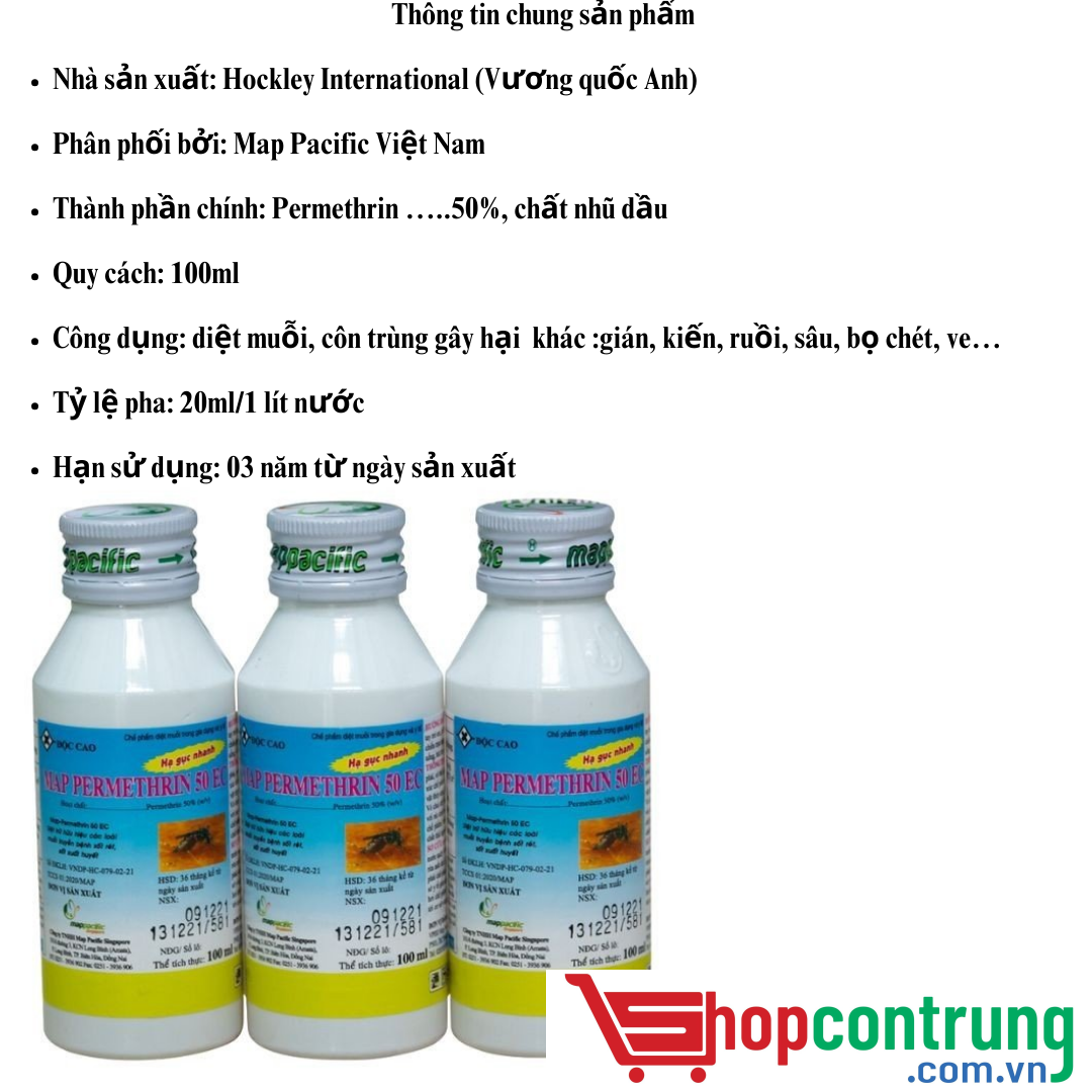 Map Permethrin 50EC 100ml - thuốc diệt muỗi & côn trùng Anh Quốc