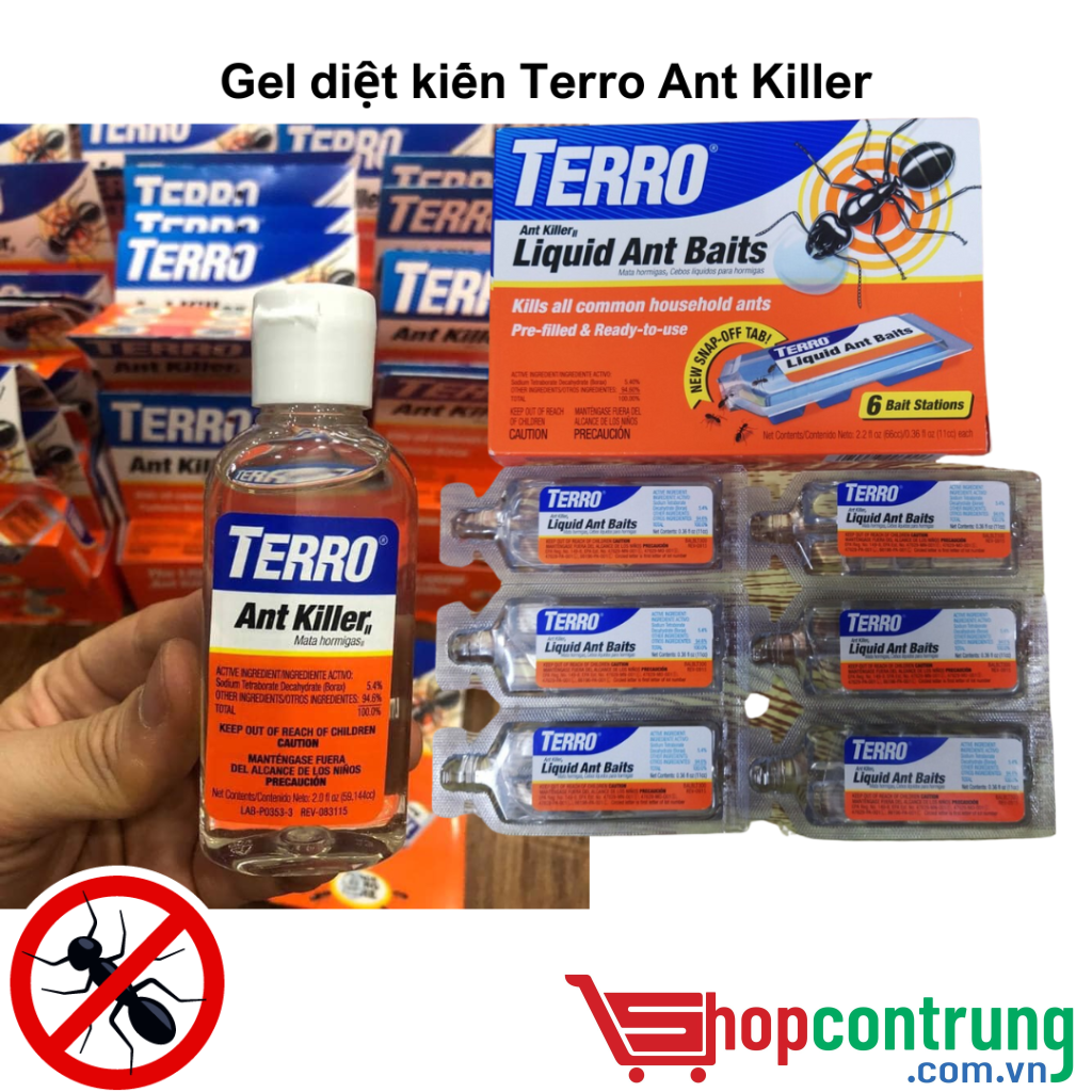 Bả diệt kiến Terro Ant Killer - thuốc trừ kiến sinh học tốt nhất của Mỹ